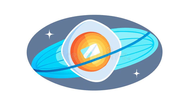 Planetary Core Icon for Geology and Space Science, Vector Design ...