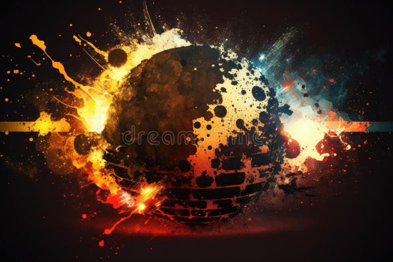 Planetary disco explosion stock illustration. Illustration of blue ...