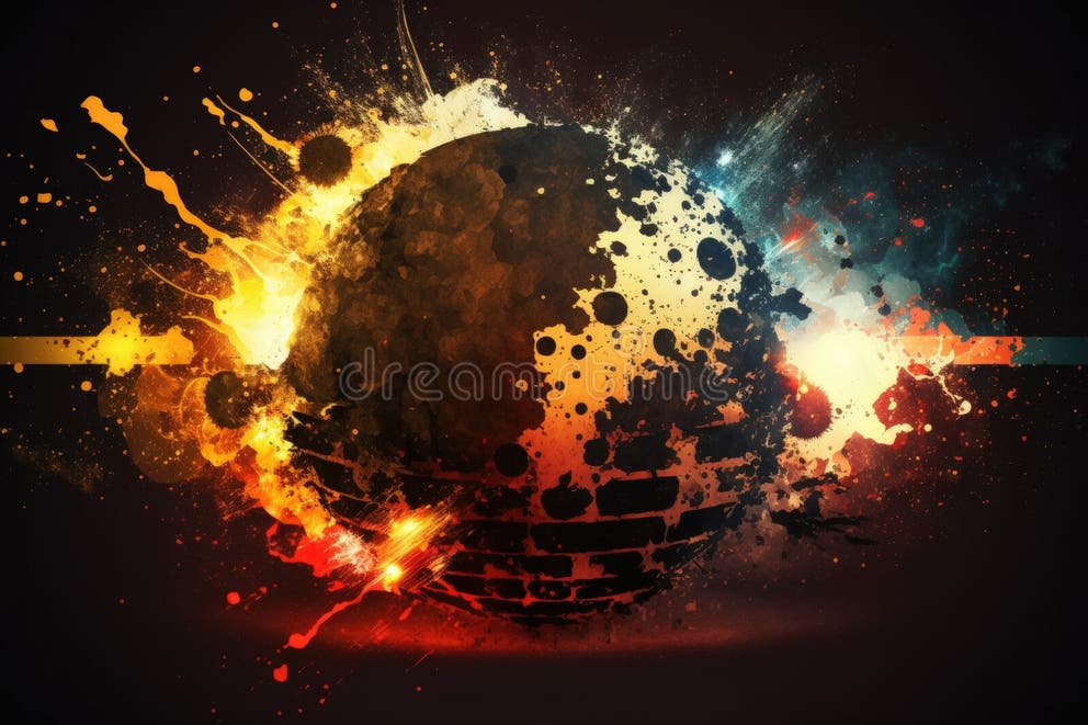 Planetary disco explosion stock illustration. Illustration of blue ...