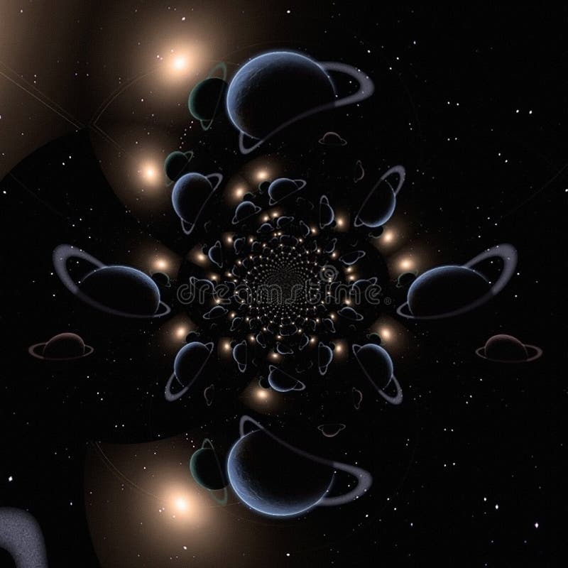 Planetary Fractal. Endless Dimensions Stock Illustration - Illustration ...