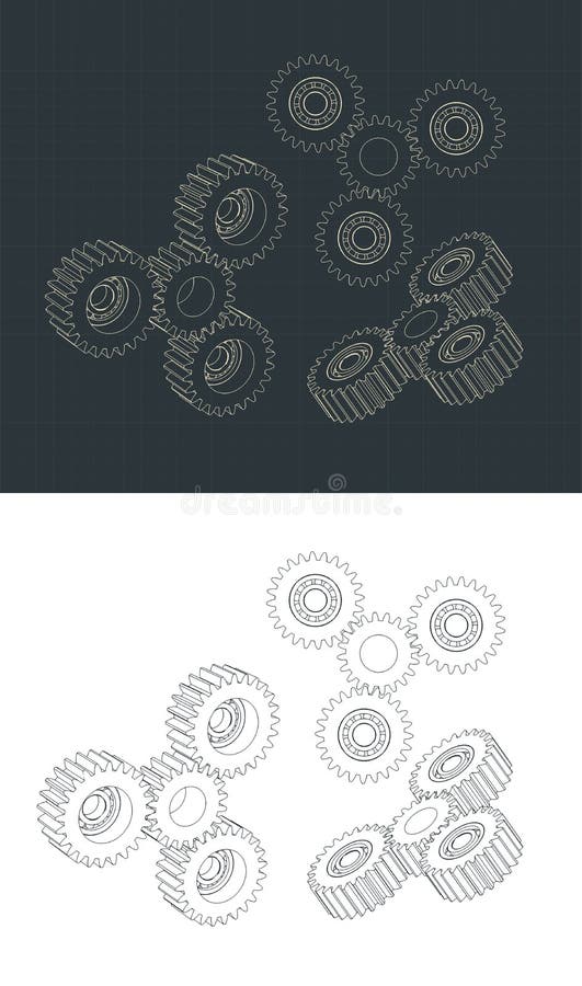 Planetary Gear System Drawings Stock Vector - Illustration of brushless ...