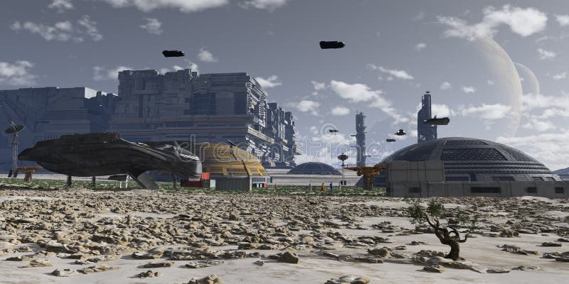 Planetary human colony stock illustration. Illustration of space - 82851763