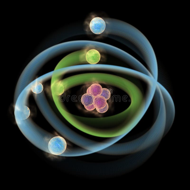 Atom in Planetary Atomic Model Stock Vector - Illustration of discovery ...