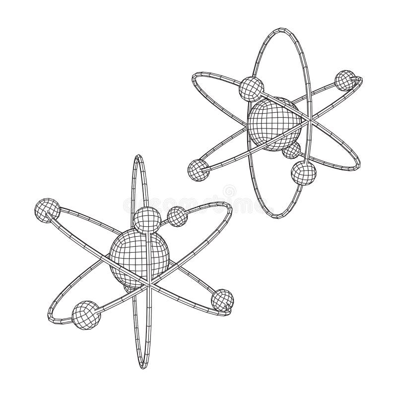 Planetary Model of Atom with Nucleus and Electrons Stock Vector ...