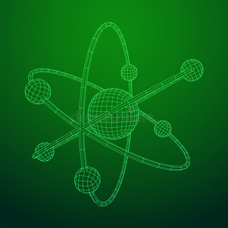 Planetary Model of Atom with Nucleus and Electrons Stock Illustration ...