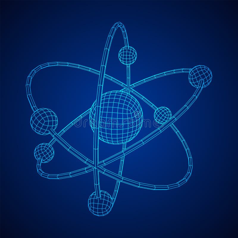Planetary Model of Atom with Nucleus and Electrons Stock Illustration ...