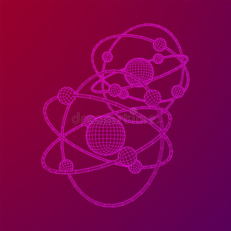 Planetary Model of Atom with Nucleus and Electrons Stock Illustration ...