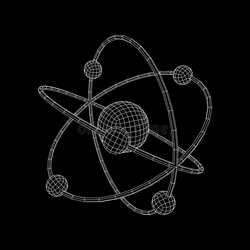 Planetary Model of Atom with Nucleus and Electrons Stock Illustration ...