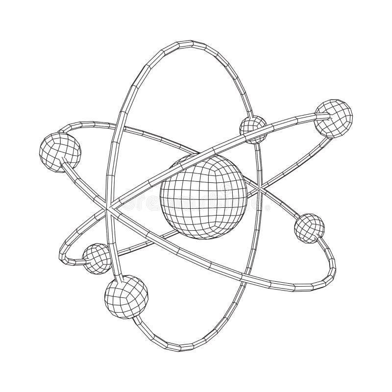 Planetary Model of Atom with Nucleus and Electrons Stock Vector ...