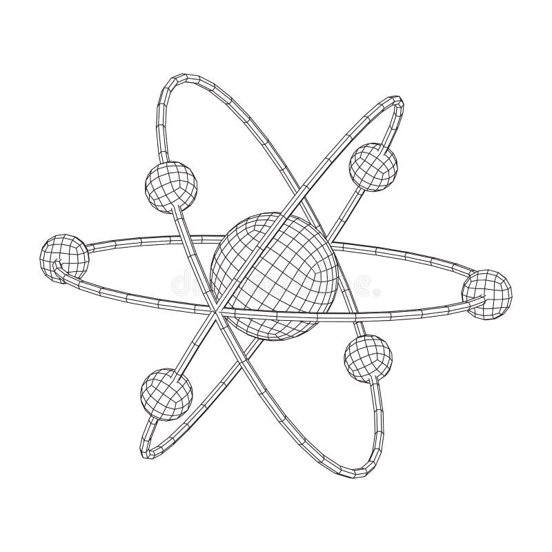 Planetary Model of Atom with Nucleus and Electrons Stock Illustration ...