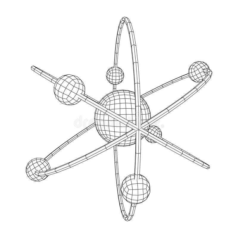 Planetary Model of Atom with Nucleus and Electrons Stock Vector ...