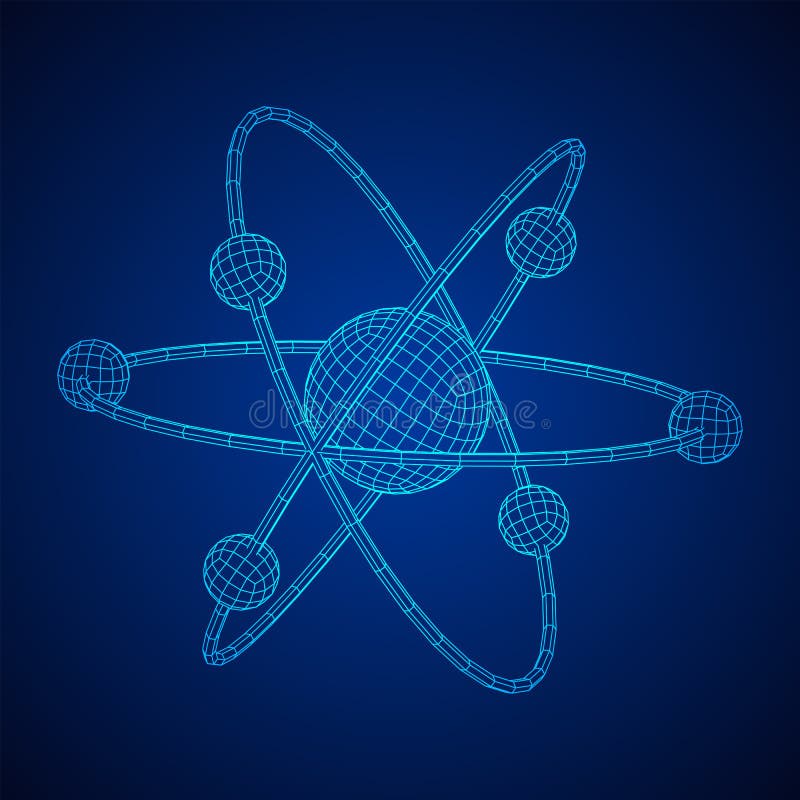 Planetary Model of Atom with Nucleus and Electrons Stock Illustration ...