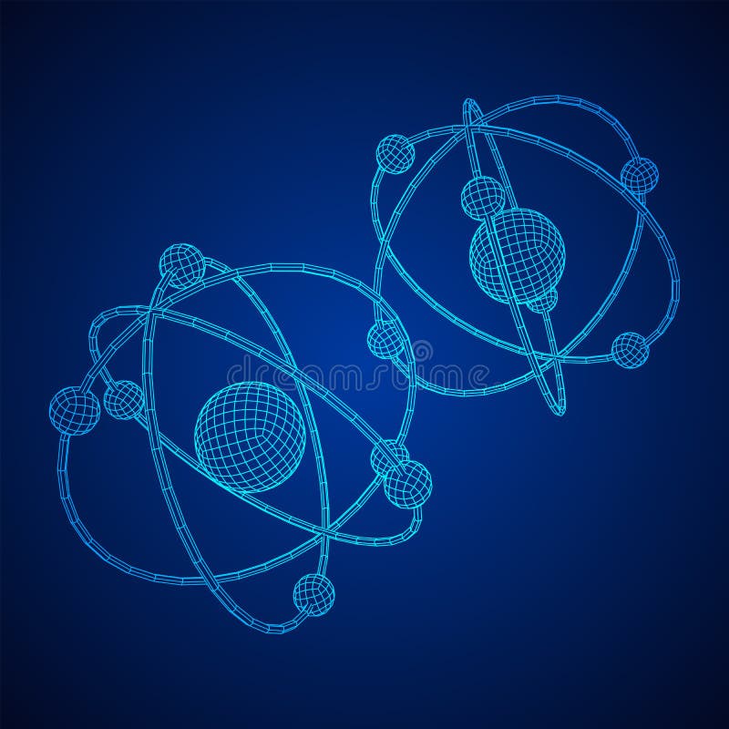 Planetary Model of Atom with Nucleus and Electrons Stock Vector ...