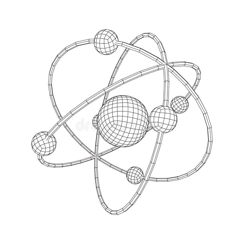 Planetary Model of Atom with Nucleus and Electrons Stock Illustration ...