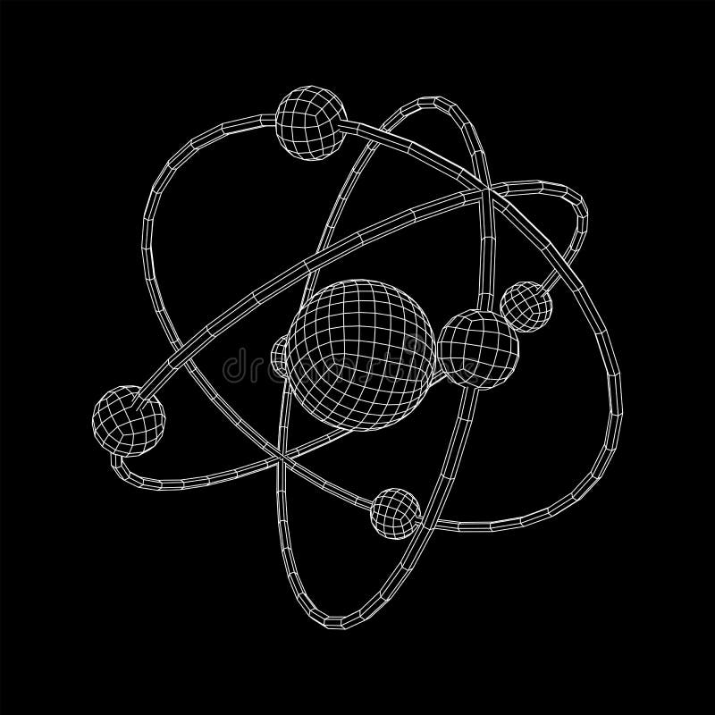 Planetary Model of Atom with Nucleus and Electrons Stock Vector ...