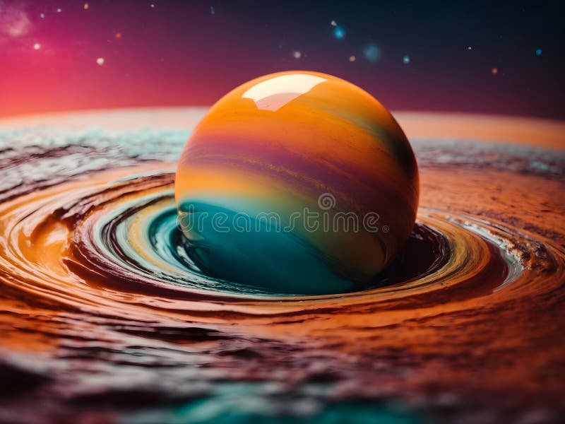 Planetary Mosaic: Abstract Close-Up Cosmic Fusion Stock Illustration ...