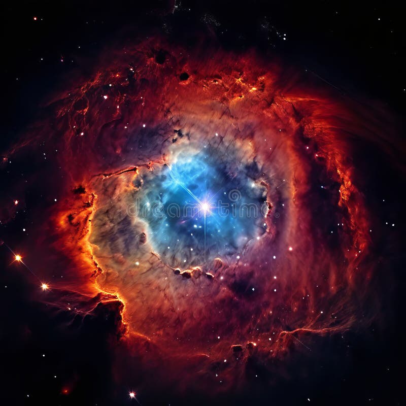 Planetary Nebula in Space. Cloud of Ionized Gas, Collapse of Star ...