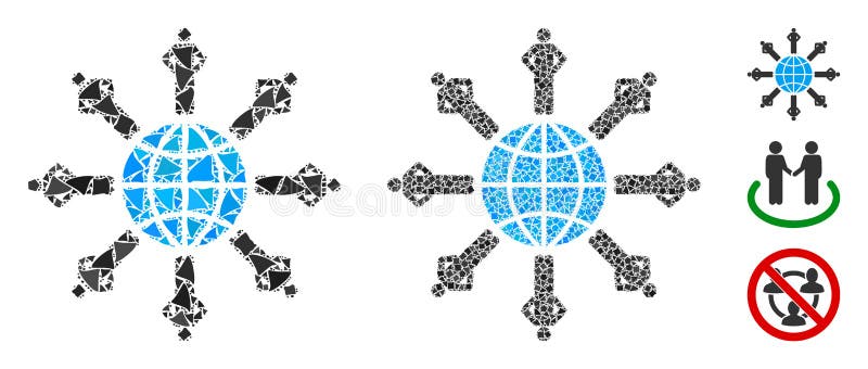 Planetary Society Composition Icon of Rugged Pieces Stock Vector ...