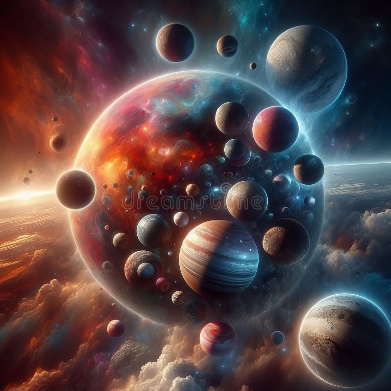 Planetary Space Space Occupied by Planets and Their Satellite Stock ...