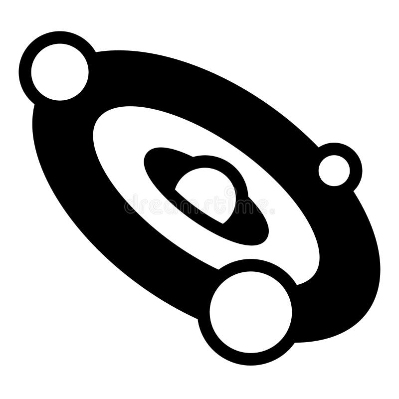 Planetary System with Black Hole Solid Icon, Cosmos Concept. Vector ...