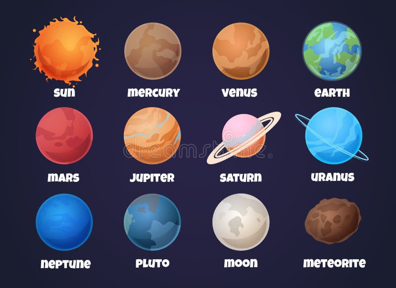 Planetas Do Sistema Solar O Mercúrio E O Venus Dos Desenhos Animados ... Planetas Do Sistema Solar O Mercúrio E O Venus Dos Desenhos Animados ...