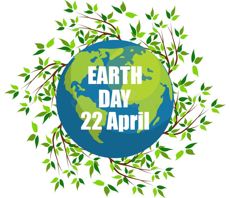 Planetas E Folhas Do Verde 22 De Abril Dia Da Terra Feliz Carto Do Dia