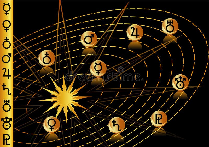 Astrology planets wheel stock illustration. Illustration of esoteric ...