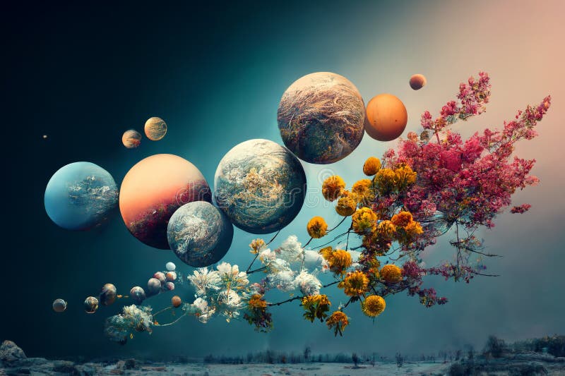 The Planets Aligned in Spring Concept Illustration Stock Illustration ...