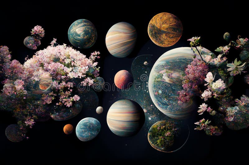 The Planets Aligned in Spring Concept Illustration Stock Illustration ...