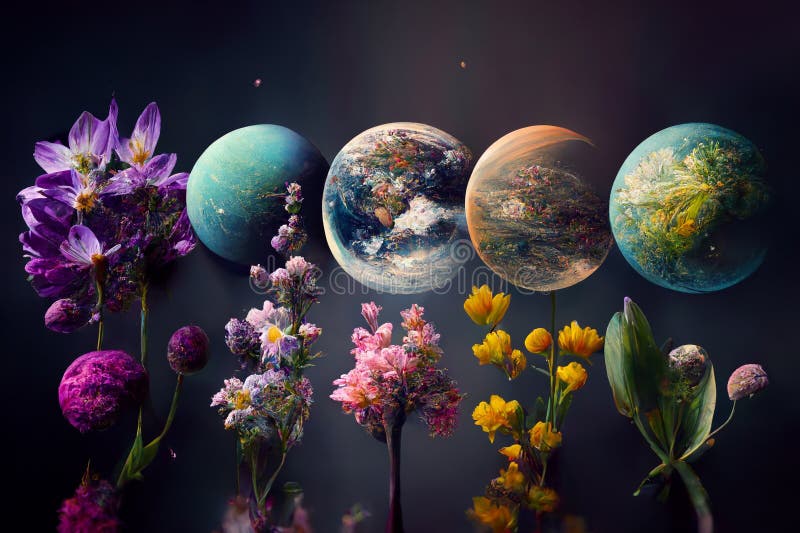 The Planets Aligned in Spring Concept Illustration Stock Illustration ...