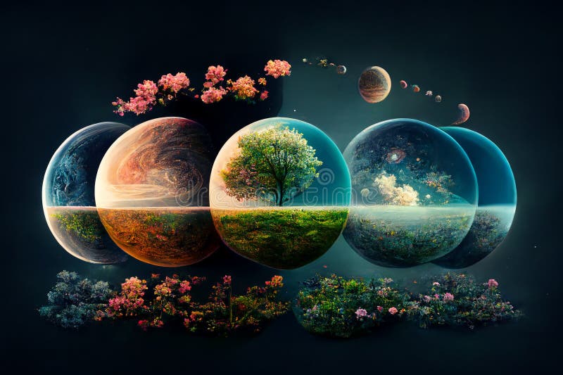 The Planets Aligned in Spring Concept Illustration Stock Illustration ...