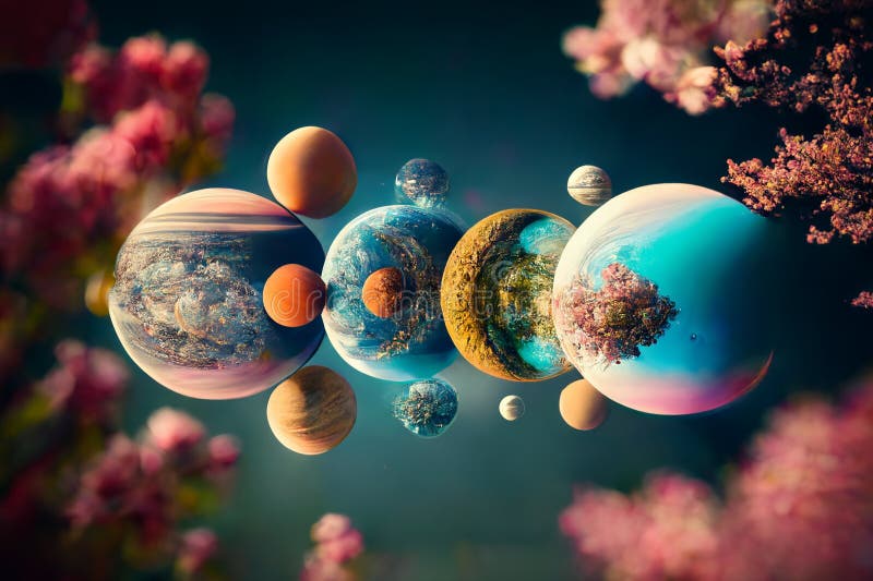 The Planets Aligned in Spring Concept Illustration Stock Illustration ...