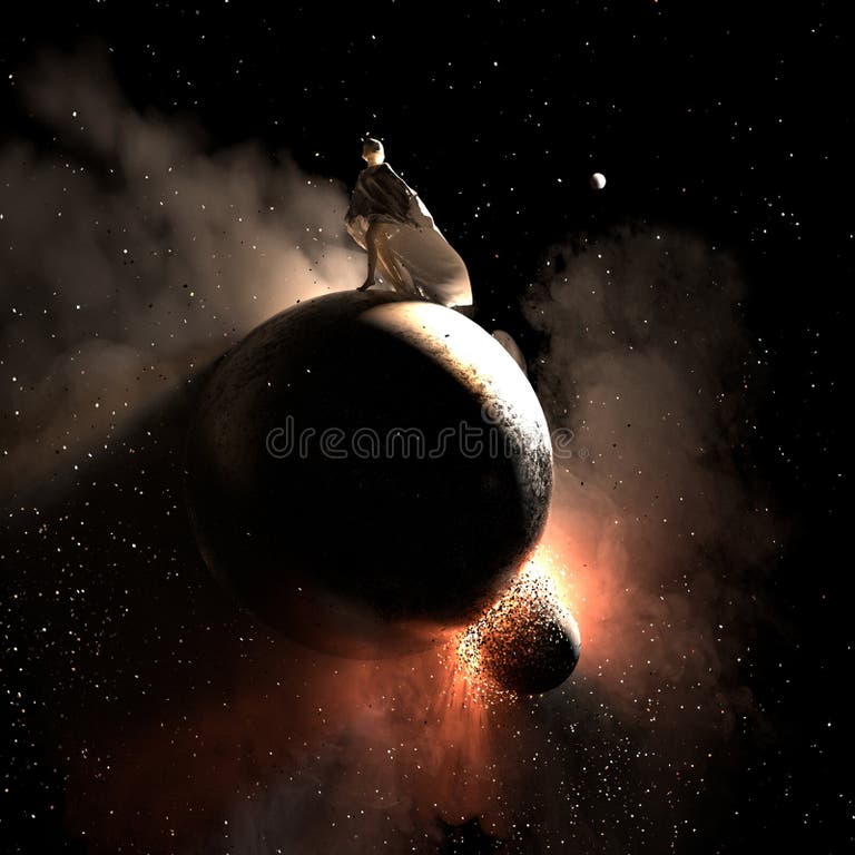 Planets collide stock photo. Image of collide, space - 113211446