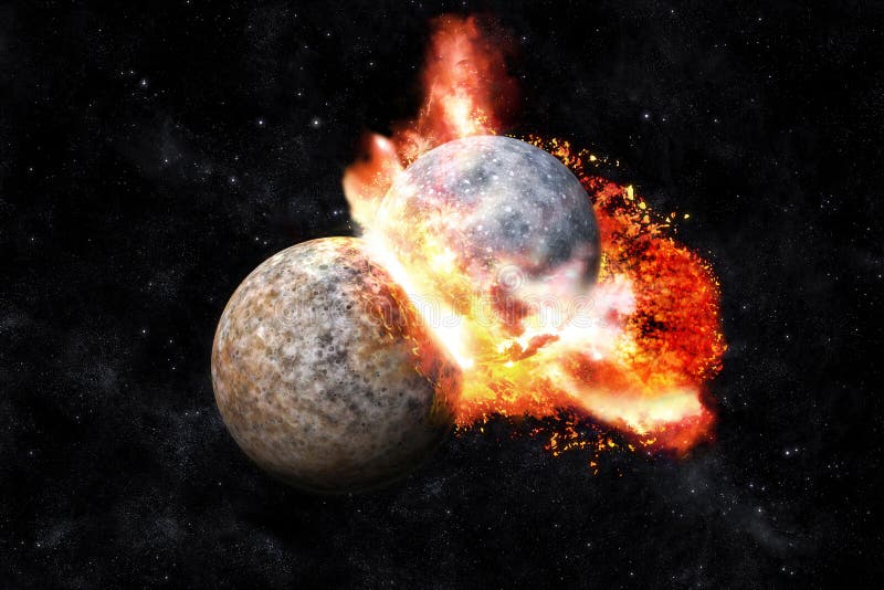 Planets Collision Stock Illustration - Image: 42165720