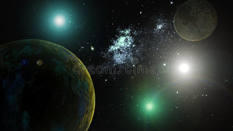 Planets in deep space stock illustration. Illustration of nature - 51559851