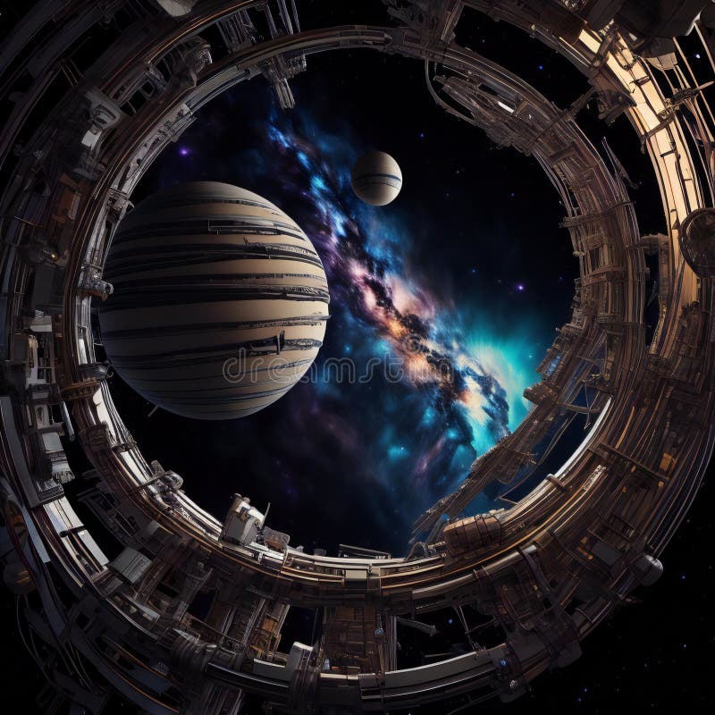 Planets and Galaxies in Space. Science Fiction Art Stock Illustration ...