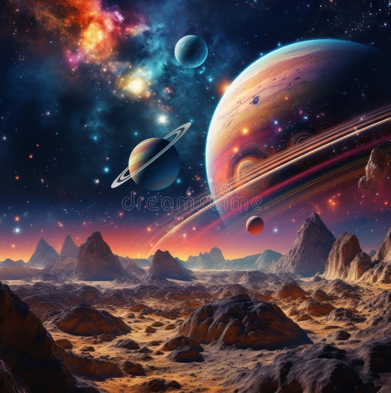 Planets in the galaxy stock photo. Image of light, astronomy - 288889278