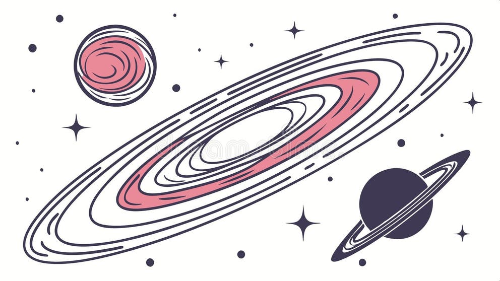 Planets and Galaxy Illustration, Space and Universe Themed Designs ...