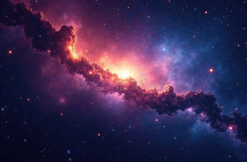 The Planets Lined Up in One Glowing Line. Outer Space. Stock Image ...