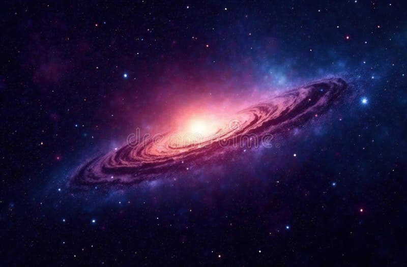 The Planets Lined Up in One Glowing Line. Outer Space. Stock Photo ...