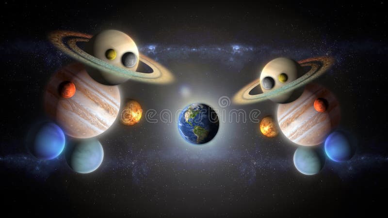 Planets Observe Earth Planet Stock Illustration - Illustration of ...