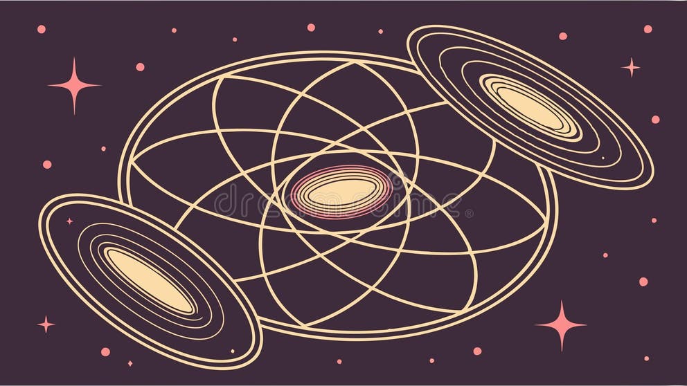 Planets Orbit Abstract, Cosmic Motion and Space Design Vector Design ...