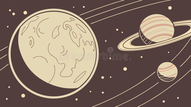 Planets in Orbit Space, Solar System and Astronomical Science Vector ...