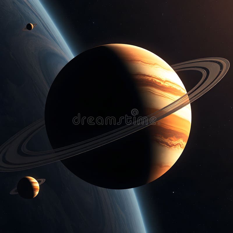 Planets orbiting on space stock illustration. Illustration of stellar ...
