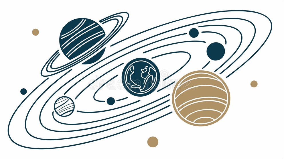Planets Orbiting Sun, Solar System, Cosmic Alignment, Space Orbit ...