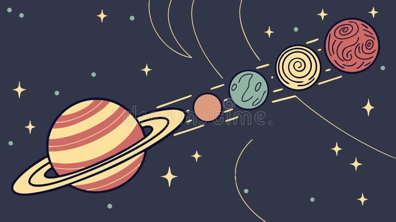Planets Orbiting Sun, Solar System and Space Science Vector Design ...