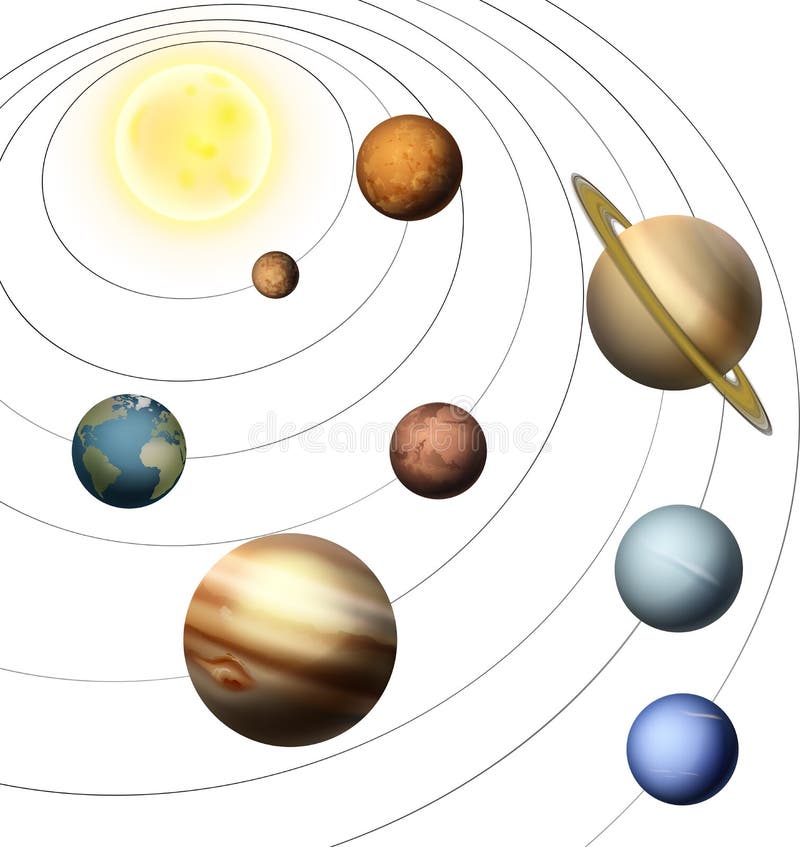 Sun and Planets of the Solar System Stock Vector - Illustration of ...