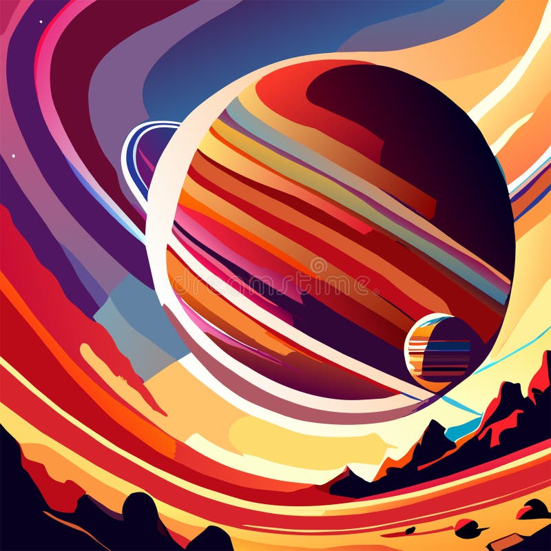 Planets in Outer Space. Abstract Space Background. Vector Illustration Stock Illustration ...