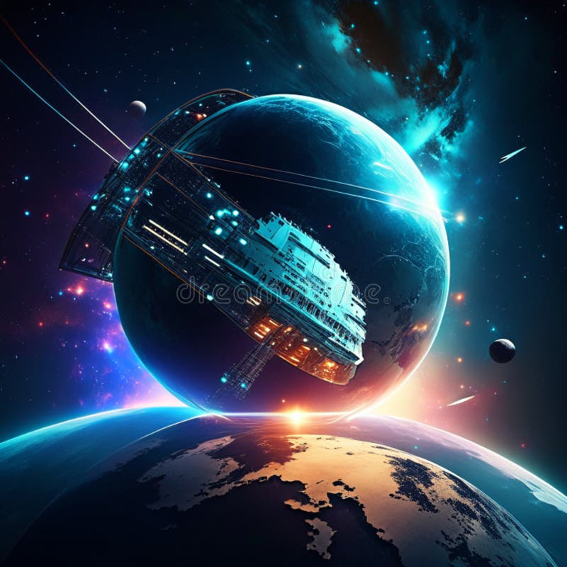 Planets in Outer Space. Astronomy and Science Fiction Stock ...