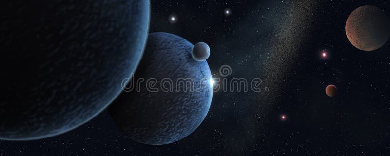 Planets in outer space stock illustration. Illustration of atmosphere ...